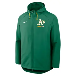 Nike Athletics Authentic Collection Therma-fit Mlb Full-zip Hooded Jacket - Green