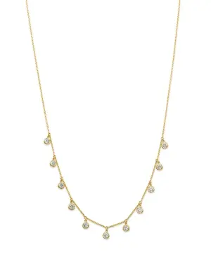 Bloomingdale'S Diamond Station Droplet Collar Necklace In 14k 1.2 Tcw - Gold