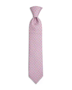 FERRAGAMO Silk Gancini Pattern Neck Tie - F. Rosa