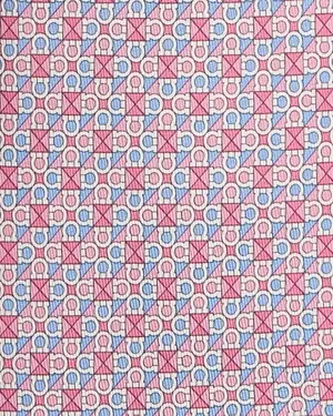 FERRAGAMO Silk Gancini Pattern Neck Tie - F. Rosa