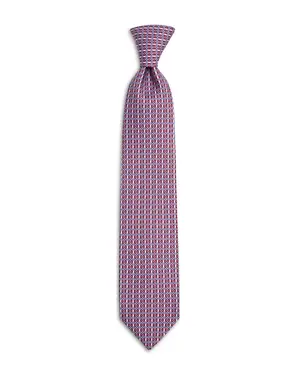 FERRAGAMO Gancini Link Neck Tie - F. Rosso
