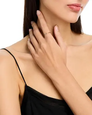 Zoe Chicco 14k Yellow Horseshoe Wire Ring With Diamonds