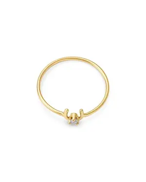 Zoe Chicco 14k Yellow Horseshoe Wire Ring With Diamonds