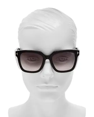 TOM FORD Selby Square Sunglasses, 55mm - Black