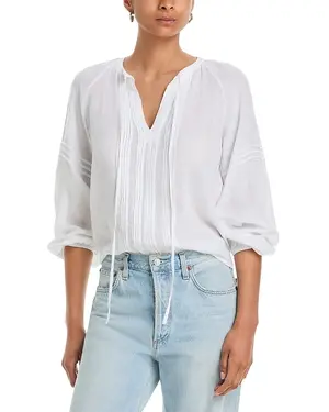 Rails Naples Pintuck Top - White