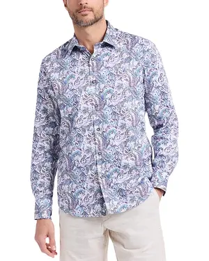 Robert Graham Buckingham Long Sleeve Woven Shirt - Blue