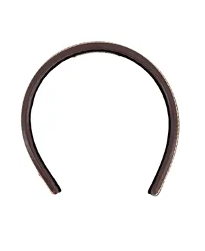 Alexandre De Paris Sellier Leather Headband - Brown