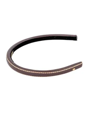 Alexandre De Paris Sellier Leather Headband - Brown