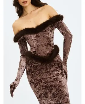 MISS CIRCLE NEW YORK Tess Velvet Opera Gloves