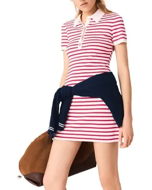 Maje Striped Polo Shirt Dress