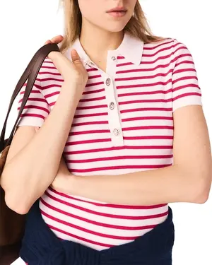 Maje Striped Polo Shirt Dress