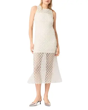 Maje Resilla Rhinestone Crochet Maxi Dress