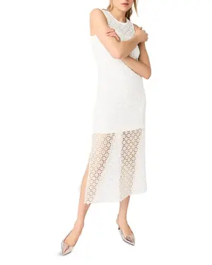 Maje Resilla Rhinestone Crochet Maxi Dress