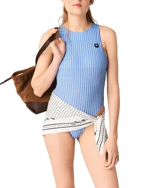Maje Striped Bodysuit