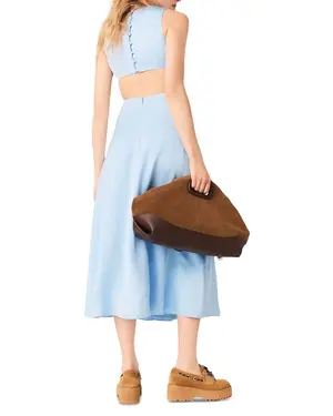 Maje Open Back Maxi Dress - Blue Sky