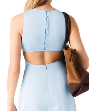 Maje Open Back Maxi Dress - Blue Sky