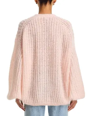 TOTEME Oversized Crewneck Sweater With Billowing Sleeves - Bloom