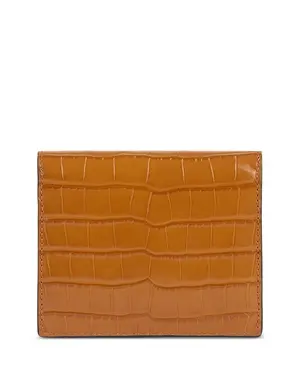 TOTEME T-lock Croco Embossed Leather Cardholder - Orange