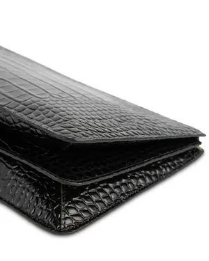 TOTEME Croco Embossed Leather Clutch - Black