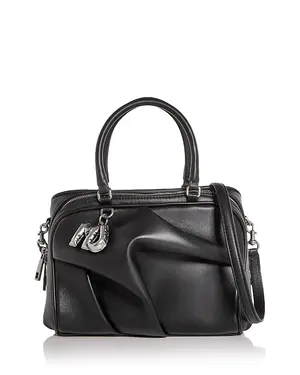 Marc Jacobs Small Wave Leather Top Handle Bag - Black