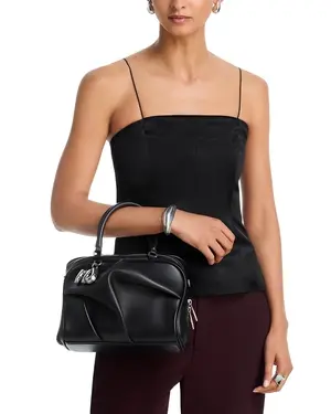 Marc Jacobs Small Wave Leather Top Handle Bag - Black