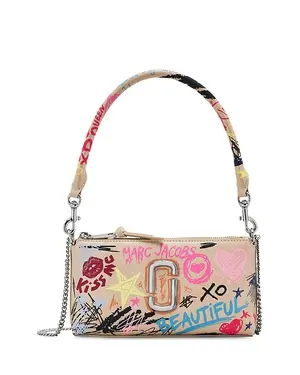 Marc Jacobs The Punk Scribble Snapshot Convertible Shoulder Bag - Beige