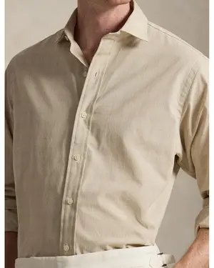 Polo Ralph Lauren Classic Fit Glen Plaid Poplin Shirt - Beige/white