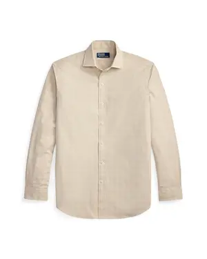 Polo Ralph Lauren Classic Fit Glen Plaid Poplin Shirt - Beige/white