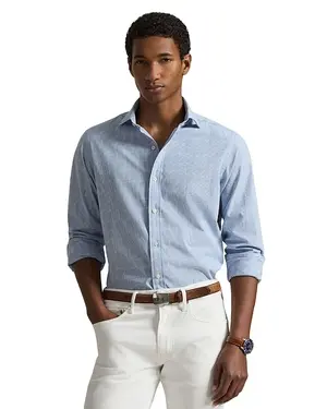 Polo Ralph Lauren Classic Fit Glen Plaid Poplin Shirt - Blue/white