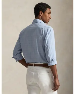 Polo Ralph Lauren Classic Fit Glen Plaid Poplin Shirt - Blue/white