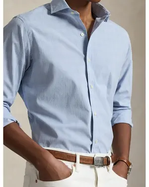 Polo Ralph Lauren Classic Fit Glen Plaid Poplin Shirt - Blue/white