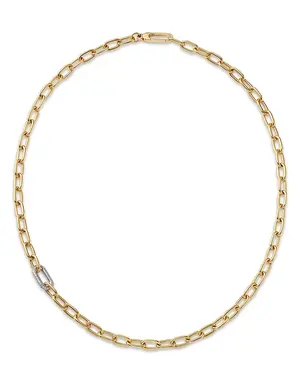 Roberto Coin 18k Gold Diamond Link Chain Necklace - Gold/white