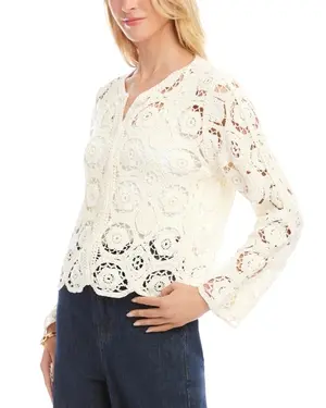 Karen Kane Crocheted Soft Jacket