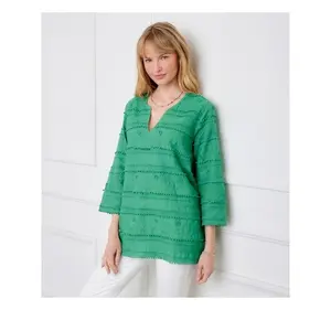 Karen Kane Embroidered Pom Pom Tunic