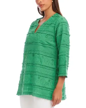Karen Kane Embroidered Pom Pom Tunic