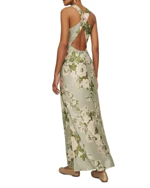 REFORMATION Anaiis Silk Dress - Tarragon