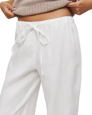 REFORMATION Olina Linen Pants - White