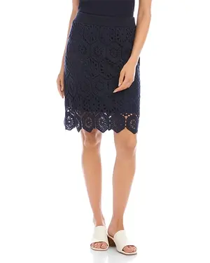 Karen Kane Crochet Skirt - Navy