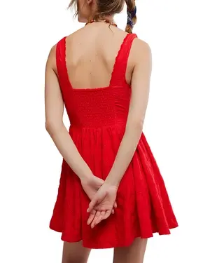 Free People Embroidered V-neck Mini Dress - High Risk