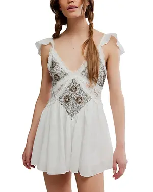 Free People Enchanted Romper - Ivory Combo