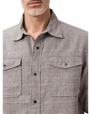 John Varvatos Jameson Quilted Shirt Jacket - Deep Charcoal