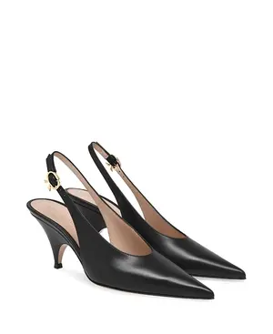 GIANVITO ROSSI Sofia Sling 70 Pumps - Black Calf Leather