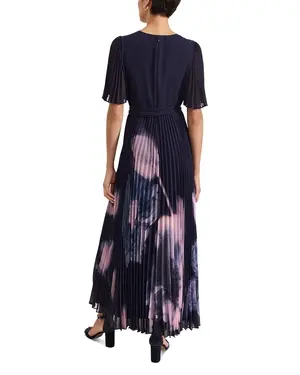 PHASE EIGHT Petites Abigail Textured Wrap Dress - Navy