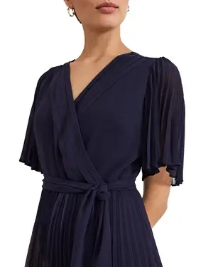 PHASE EIGHT Petites Abigail Textured Wrap Dress - Navy