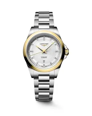 LONGINES Conquest Diamond Watch, 30mm - Mother-of-pearl/stainless Steel