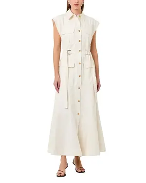 NICHOLAS Romina Utility Midi Dress - Ivory