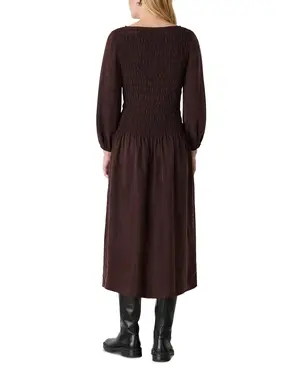 Whistles Checked Shirred Dress - Brown/multi