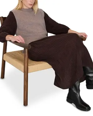 Whistles Checked Shirred Dress - Brown/multi