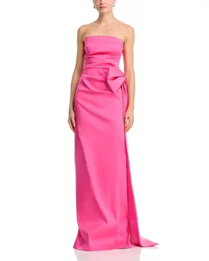 Rickie Freeman For Teri Jon Mikado Strapless Gown - Watermelon