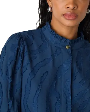 Whistles Animal Textured Shirt - Navy